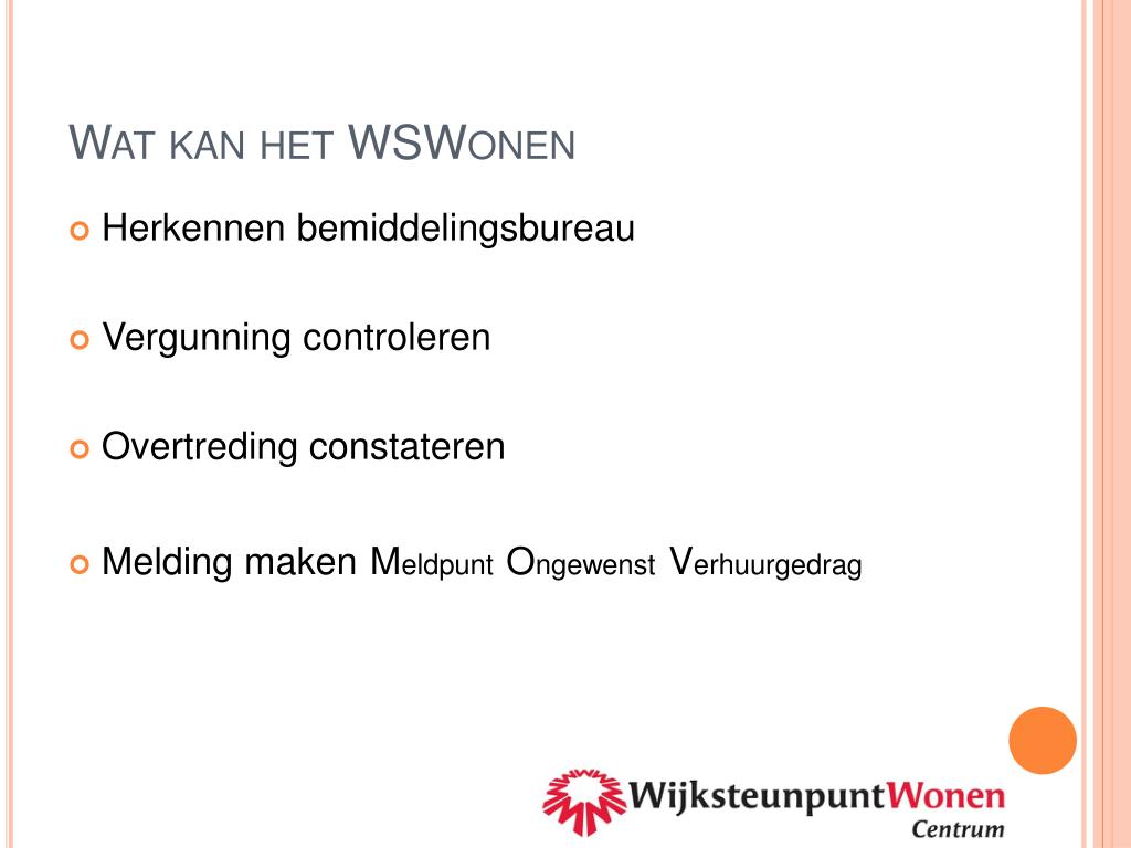 PPT - Welkom bij de presentatie over Woning- en ...