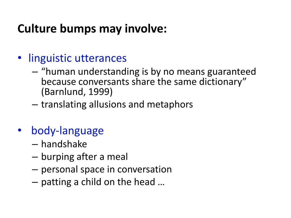 PPT - From Stereotypes and Culture Bumps to Cultural Awareness ...