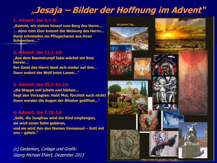 PPT - „ Jesaja – Bilder der Hoffnung im Advent“ PowerPoint Presentation ...