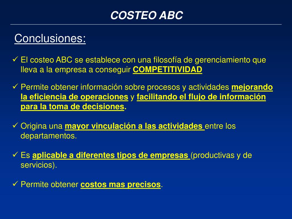 PPT - COSTEO ABC “ACTIVITY BASED COSTING” (Costeo basado en actividades ...
