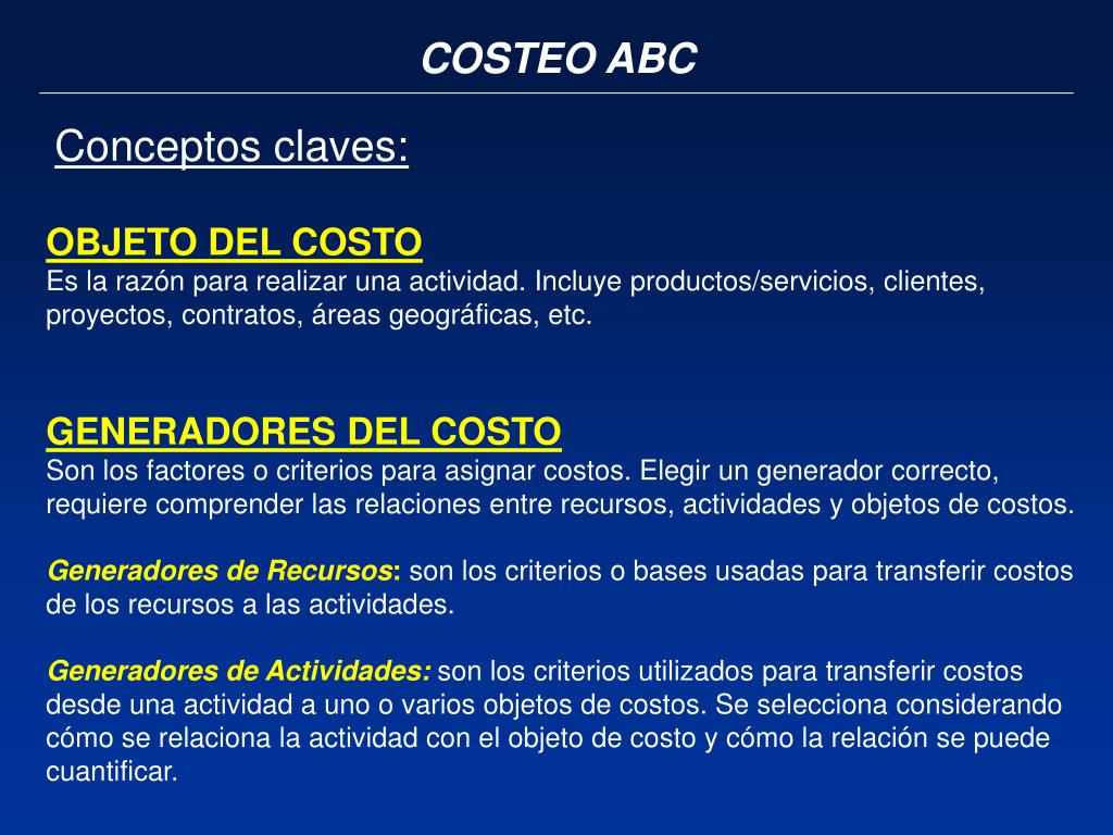 PPT - COSTEO ABC “ACTIVITY BASED COSTING” (Costeo basado en actividades ...