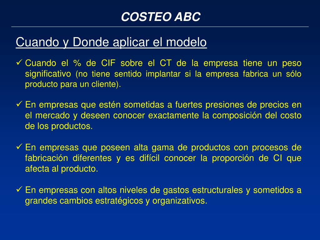 PPT - COSTEO ABC “ACTIVITY BASED COSTING” (Costeo basado en actividades ...