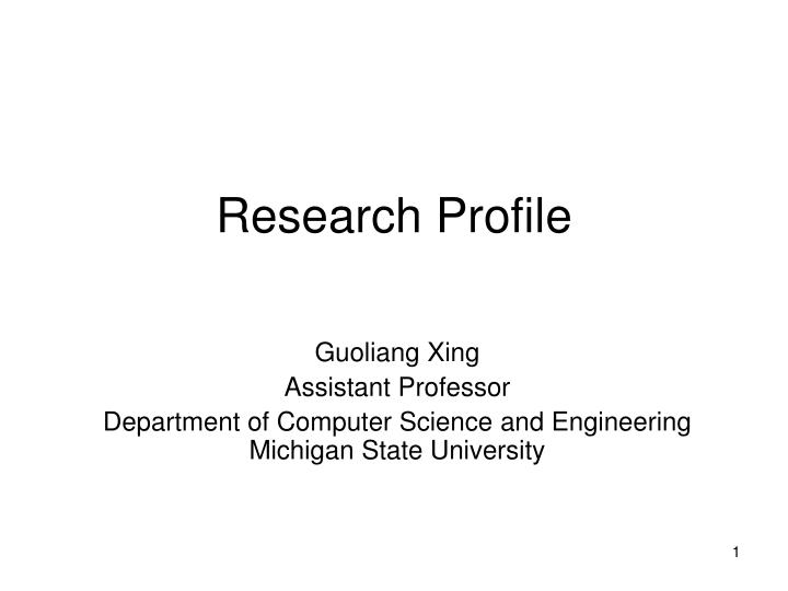 PPT - Research Profile PowerPoint Presentation, free download - ID:3524393