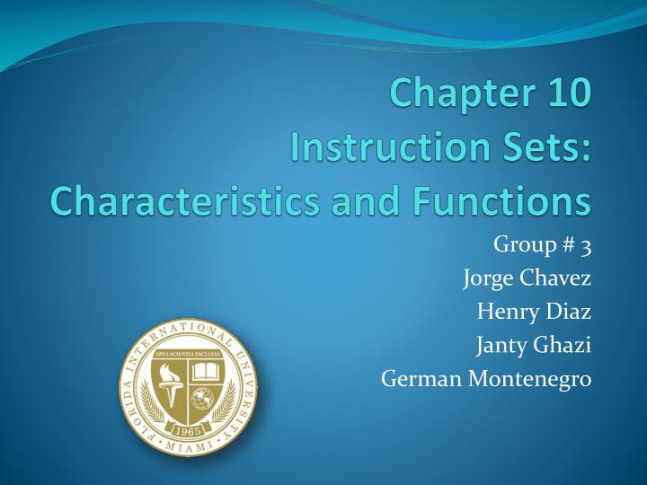 PPT - Chapter 10 Instruction Sets: Characteristics and Functions ...