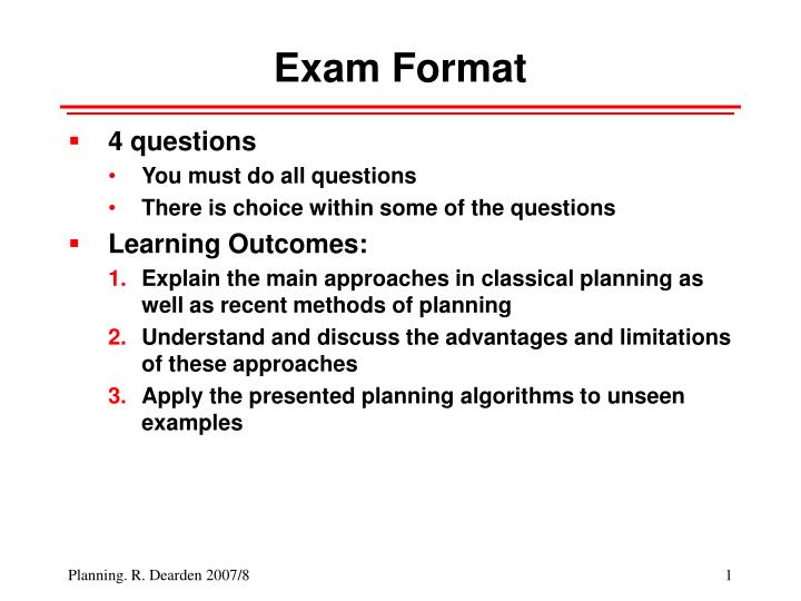 PPT - Exam Format PowerPoint Presentation, free download - ID:3524589