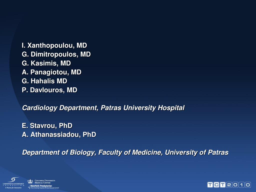 PPT - Dimitrios Alexopoulos, MD Patras University Hospital , Patras ...
