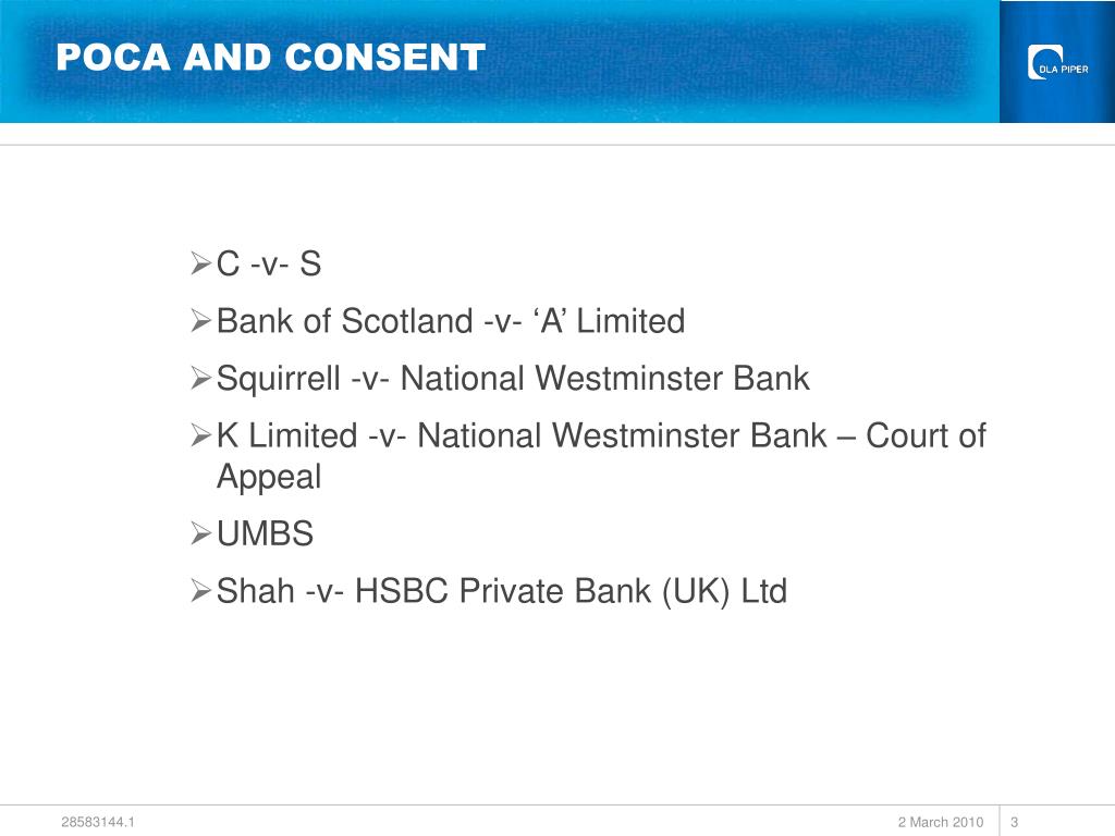 PPT - PROCEEDS OF CRIME ACT 2002 Shah -v- HSBC Private Bank (UK) Ltd ...