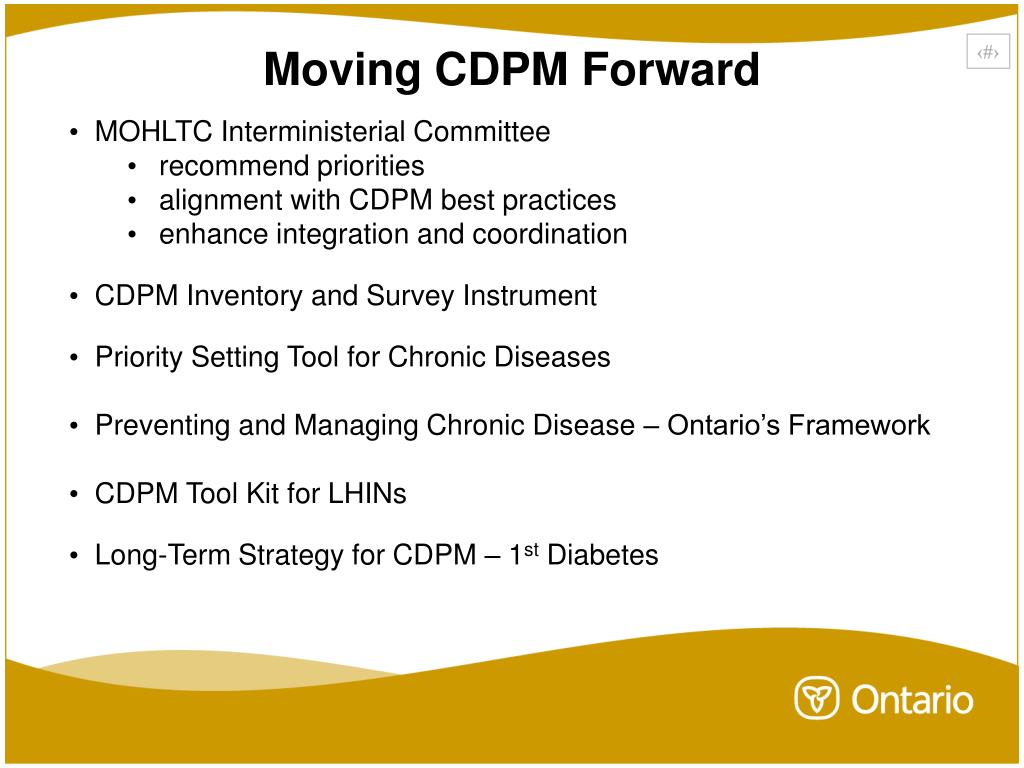PPT - Ontario’s Chronic Disease Prevention and Management Framework ...