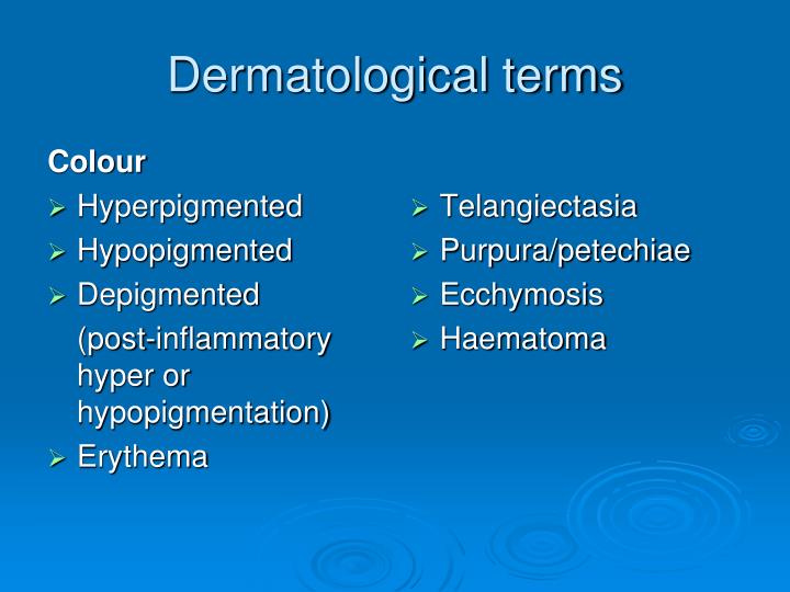 Medical Terms Used In Dermatology at Anthony Bohnsack blog