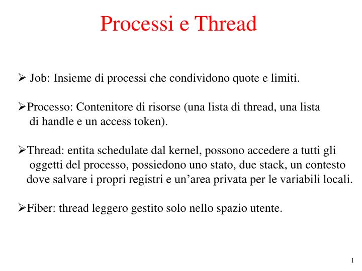 PPT - Processi e Thread PowerPoint Presentation, free download - ID:3527564
