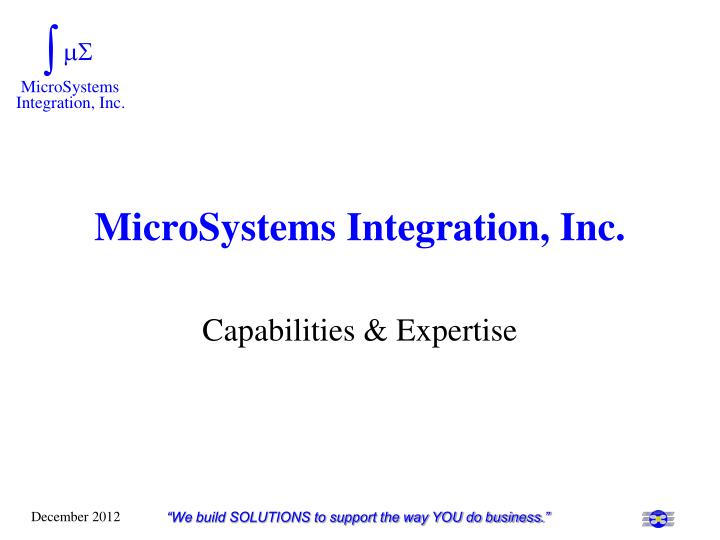 PPT - MicroSystems Integration, Inc. PowerPoint Presentation, free ...