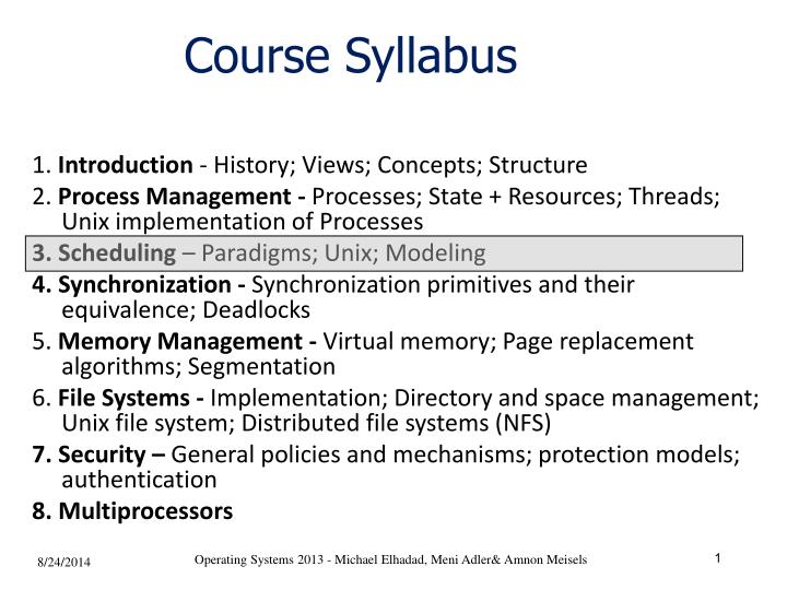 PPT - Course Syllabus PowerPoint Presentation, free download - ID:3527850
