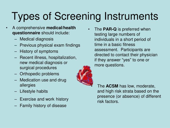 PPT - Pre-Exercise Assessments health screening and stratification ...