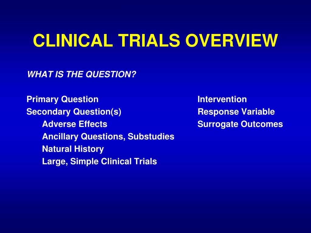 PPT - TREATMENT AND PREVENTION: CLINICAL AND PREVENTIVE TRIALS ...