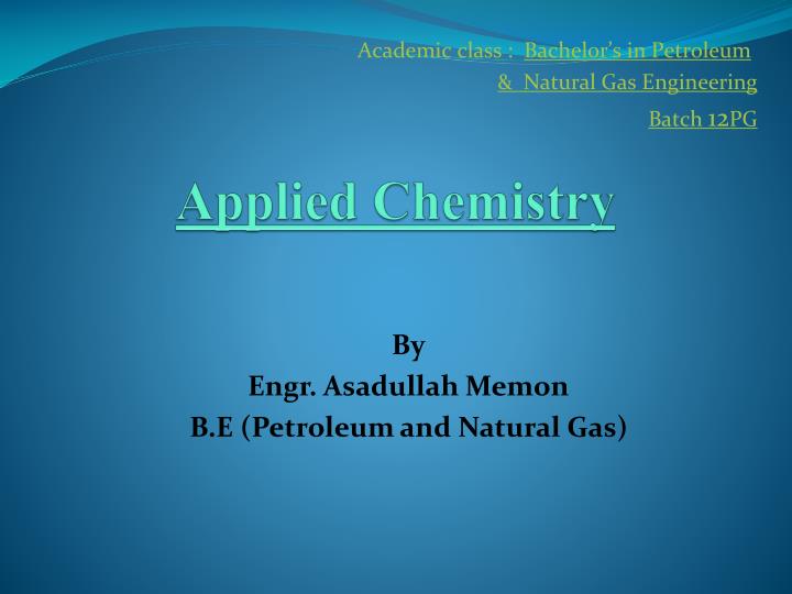 PPT - Applied Chemistry PowerPoint Presentation, free download - ID:3528785