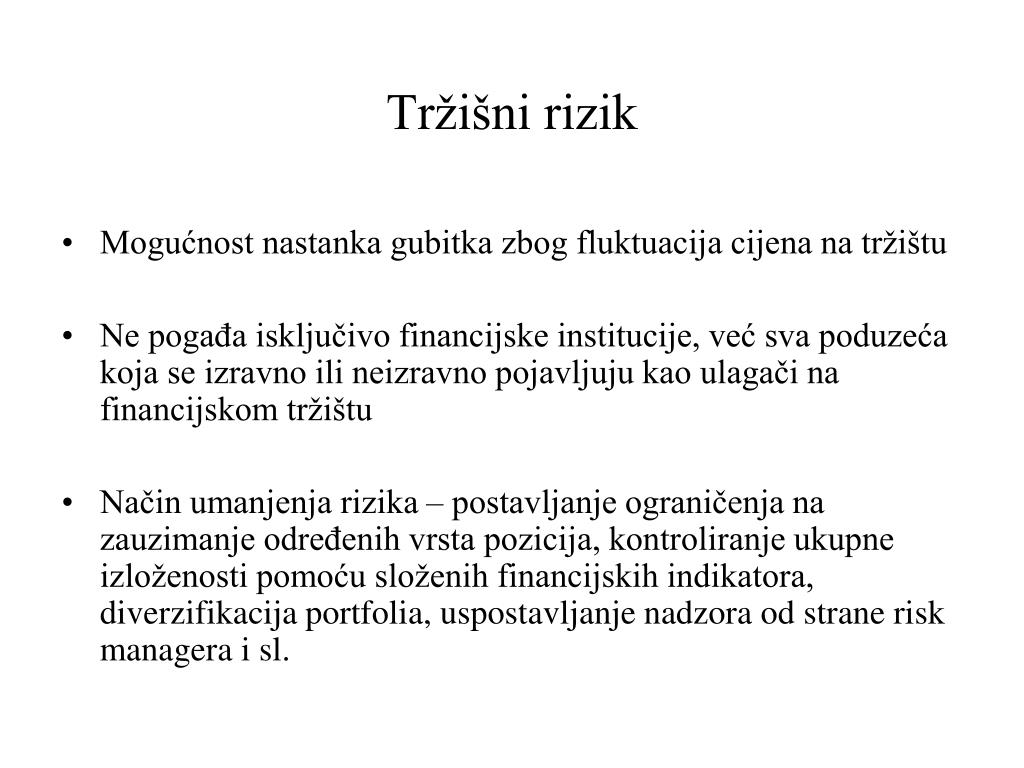 PPT - Rizici i upravljanje rizicima u međunarodnom poslovanju ...