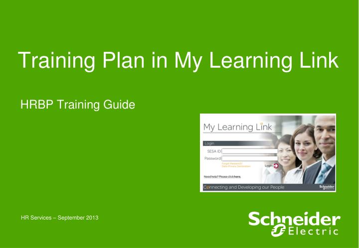 PPT - Training Plan in My Learning Link PowerPoint Presentation, free ...