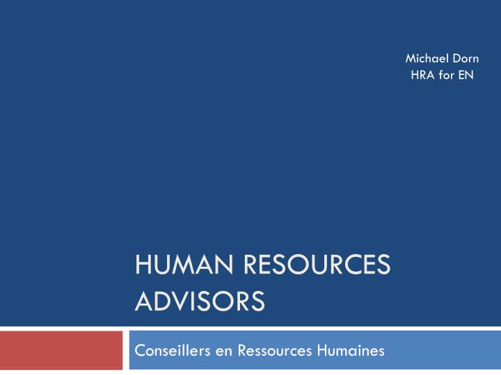 PPT - Human Resources Advisors PowerPoint Presentation, free download ...