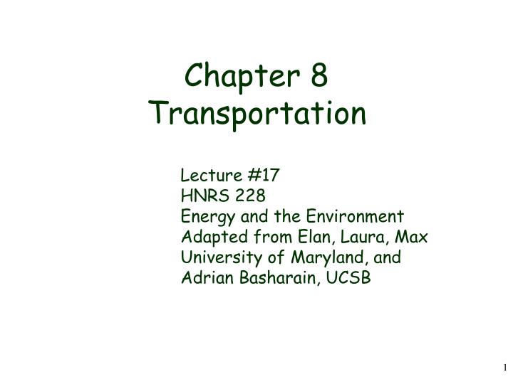 PPT - Chapter 8 Transportation PowerPoint Presentation, free download ...