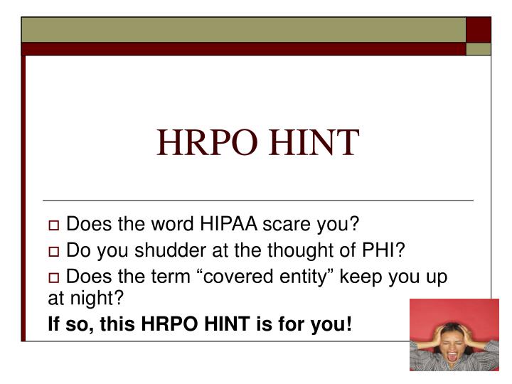 PPT - HRPO HINT PowerPoint Presentation, free download - ID:3530910