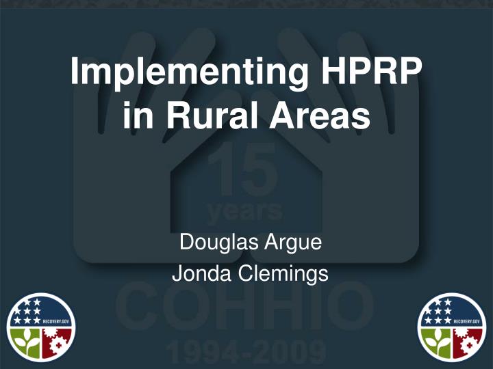 PPT - Implementing HPRP in Rural Areas PowerPoint Presentation, free ...