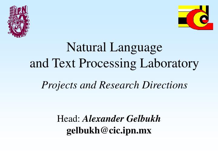 PPT - Natural Language and Text Processing Laboratory Projects and ...