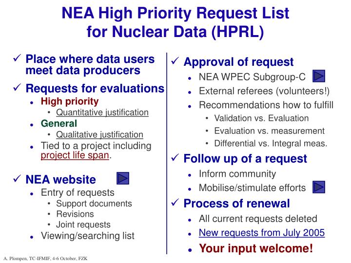 PPT - NEA High Priority Request List for Nuclear Data (HPRL) PowerPoint ...