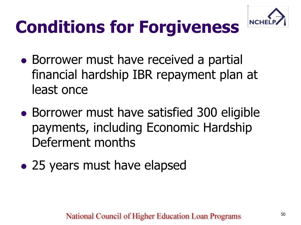 PPT - Income Based Repayment PFH Determination/ Tracking/ Forgiveness ...