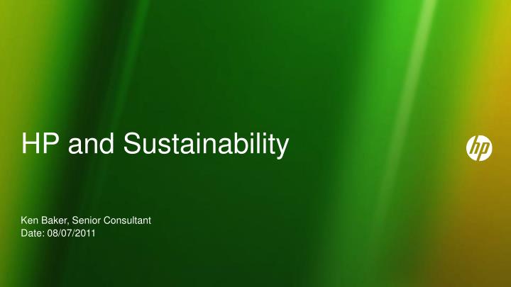 PPT - HP and Sustainability PowerPoint Presentation, free download - ID ...