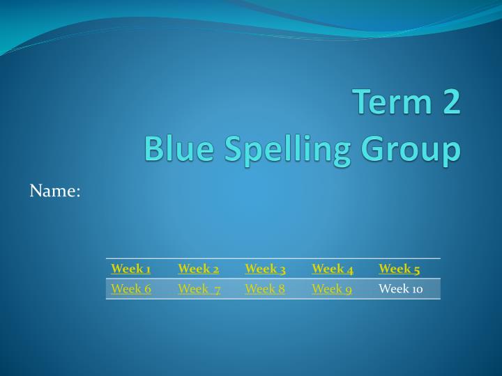 PPT - Term 2 Blue Spelling Group PowerPoint Presentation, free download ...