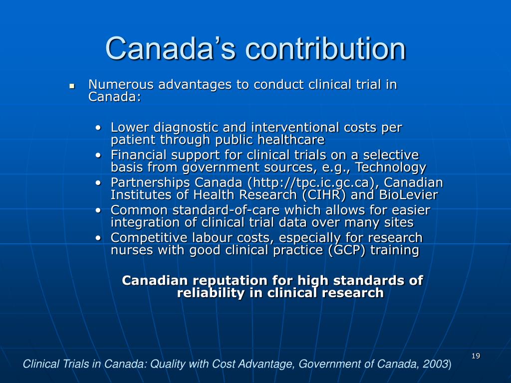 PPT - Clinical Trials in Canada: Impact of Globalization PowerPoint ...