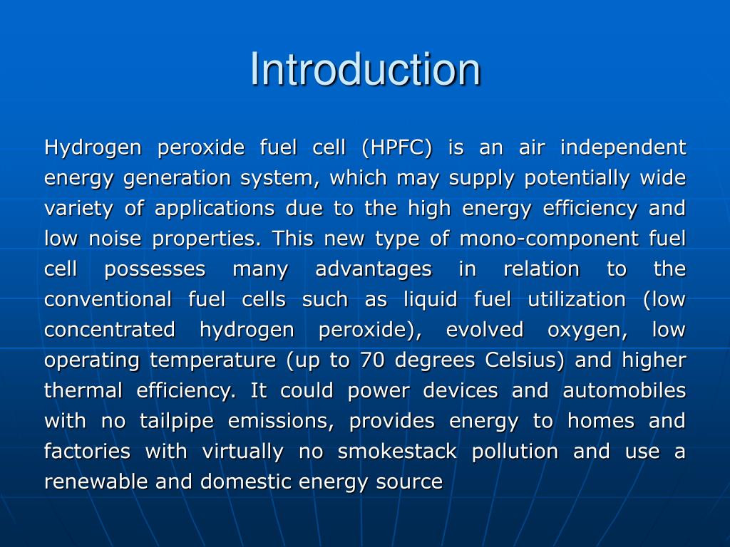 PPT - Hydrogen peroxide fuel cell PowerPoint Presentation, free ...
