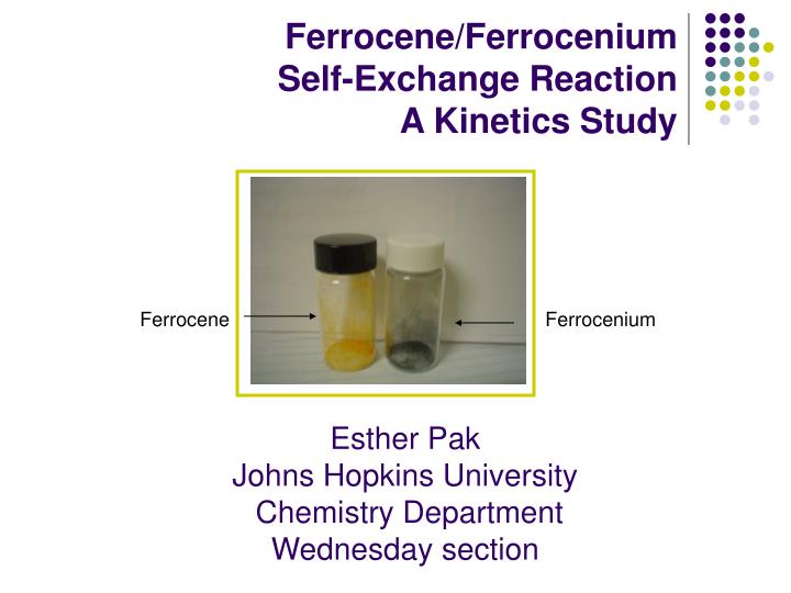 PPT - Ferrocene/Ferrocenium Self-Exchange Reaction A Kinetics Study ...