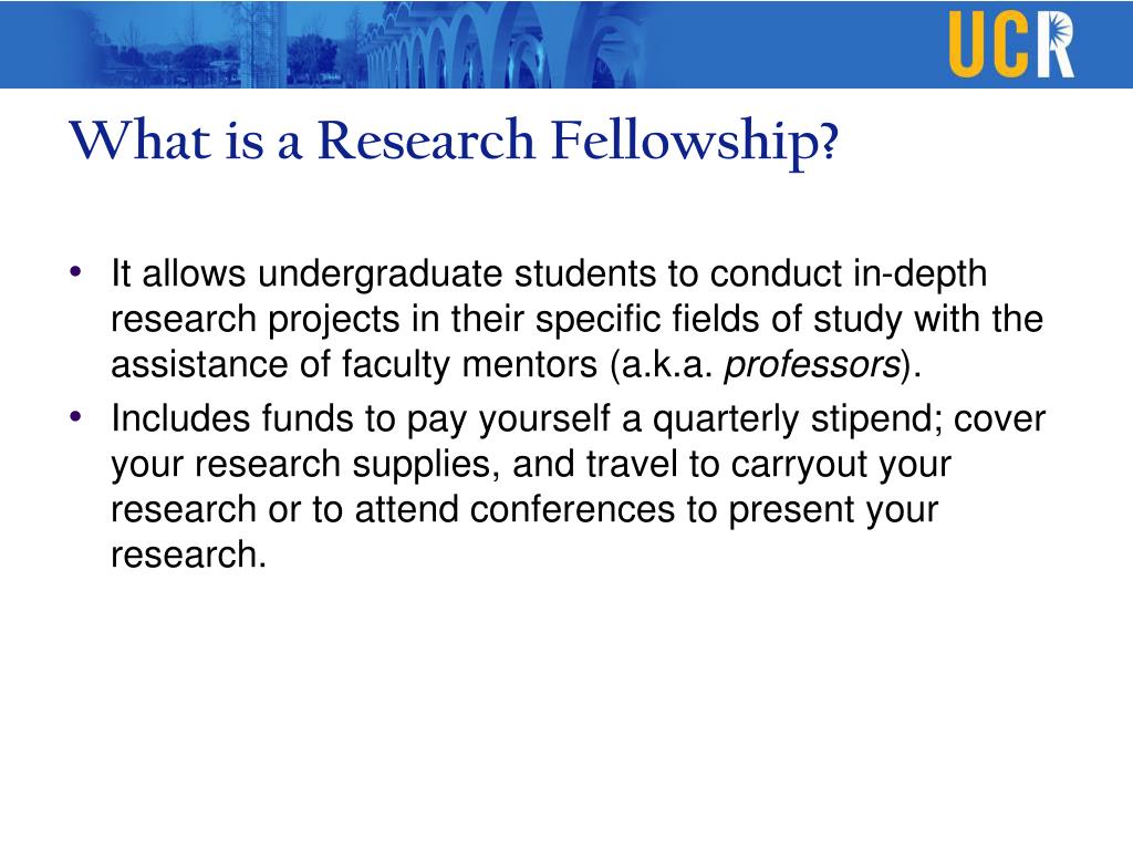PPT - Chancellors Research Fellowship for Undergraduate Students ...