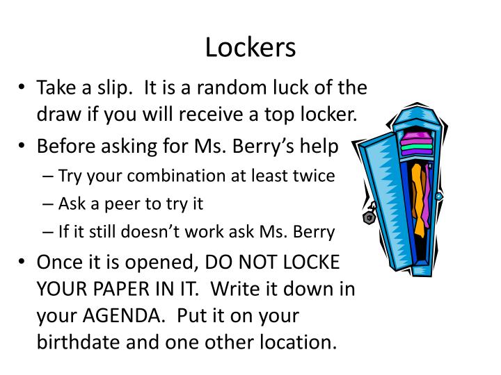 PPT - Lockers PowerPoint Presentation, free download - ID:3538553