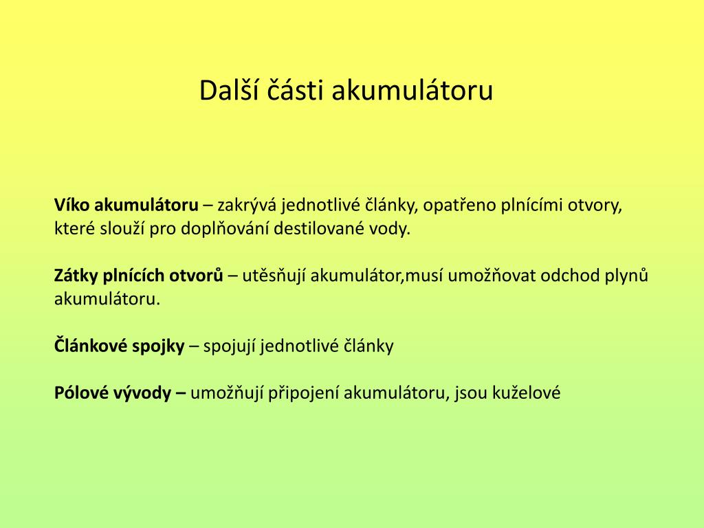 PPT - Zdroje proudu – akumulátory I PowerPoint Presentation, free ...