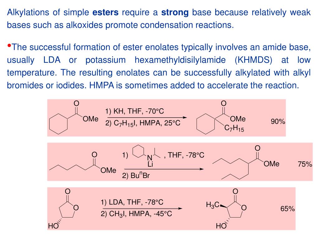 PPT - 1.8. ALKYLATION OF ALDEHYDES, ESTERS, AMIDES, AND NITRILES ...