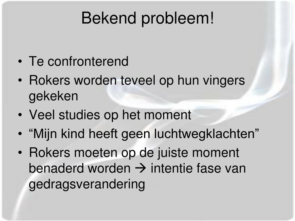 PPT - Het voorkómen van blootstelling aan passief roken bij kinderen ...