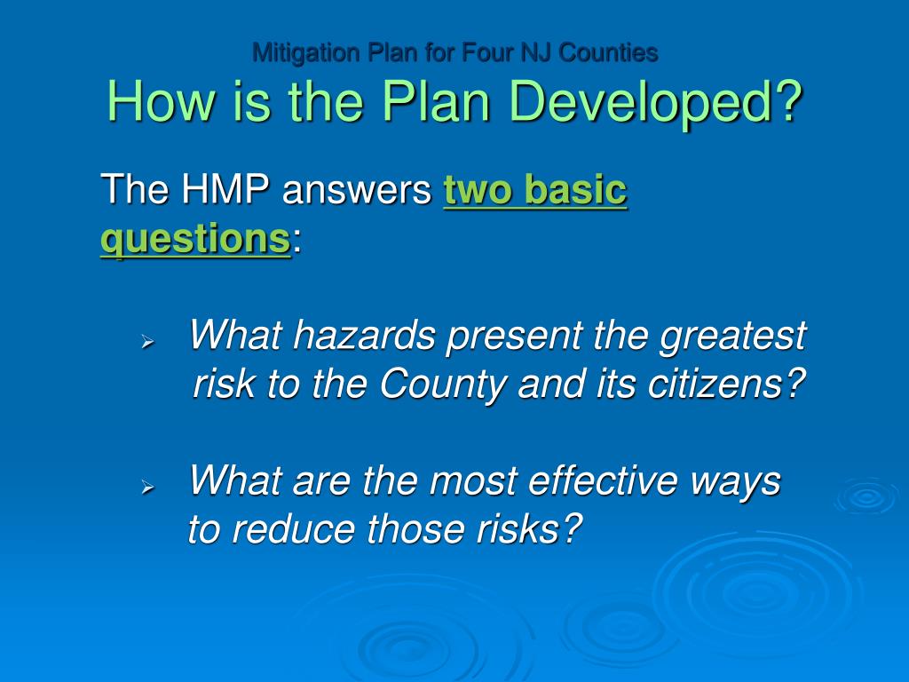 PPT - Mitigation Plan for Four New Jersey Counties County Planning Team ...
