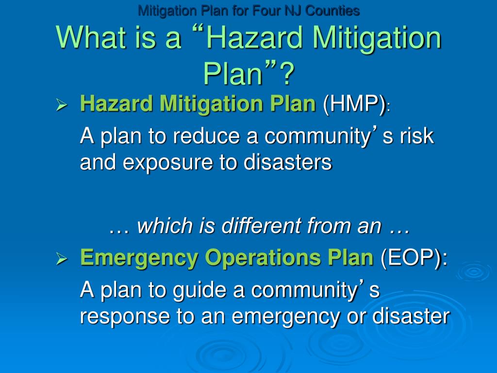 PPT - Mitigation Plan for Four New Jersey Counties County Planning Team ...