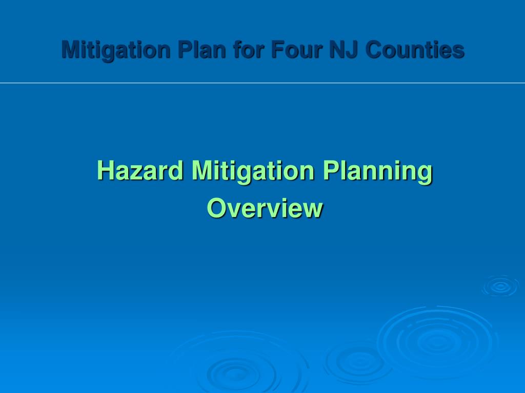 PPT - Mitigation Plan for Four New Jersey Counties County Planning Team ...
