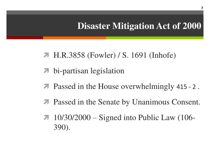 PPT - The Stafford Disaster Relief And Emergency Assistance Act ...