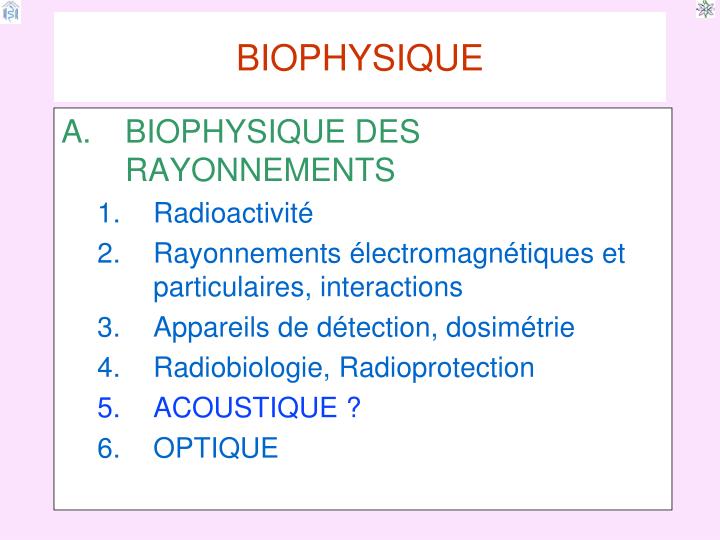 PPT - BIOPHYSIQUE PowerPoint Presentation, free download - ID:3540574
