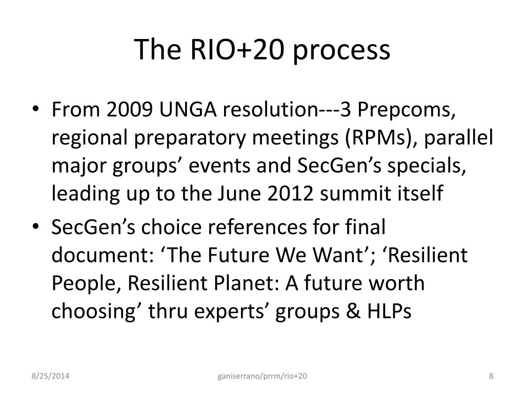 PPT - RIO+20 (From 1972-2012) Presentation at the National Summit on ...