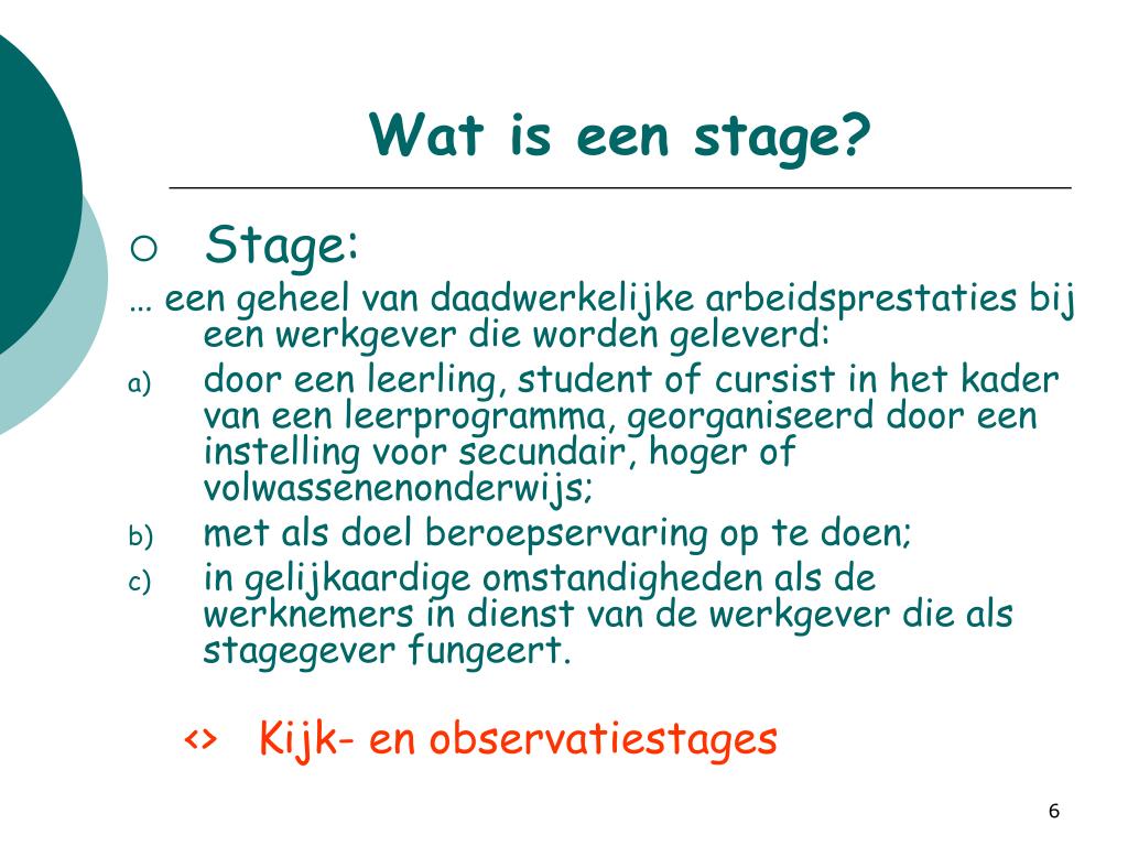 PPT - Stages voor leerlingen, studenten en cursisten PowerPoint ...