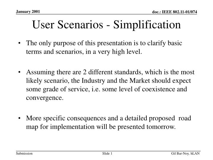 PPT - User Scenarios - Simplification PowerPoint Presentation, free ...