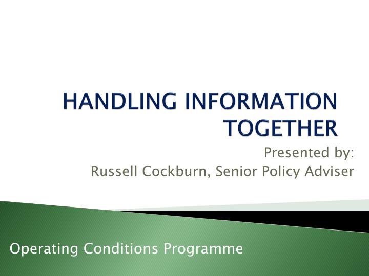 PPT - HANDLING INFORMATION TOGETHER PowerPoint Presentation, free ...