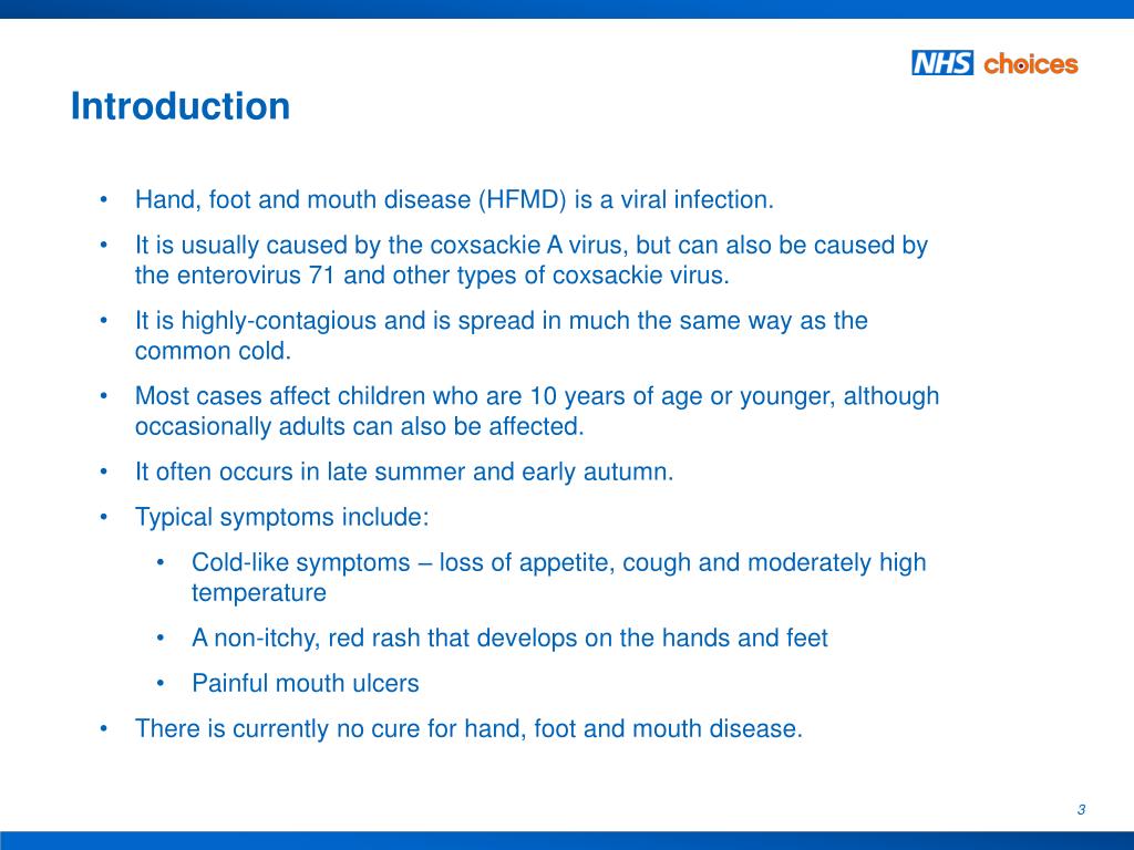 PPT - NHS Choices Hand, Foot and Mouth Disease October 2013 PowerPoint ...