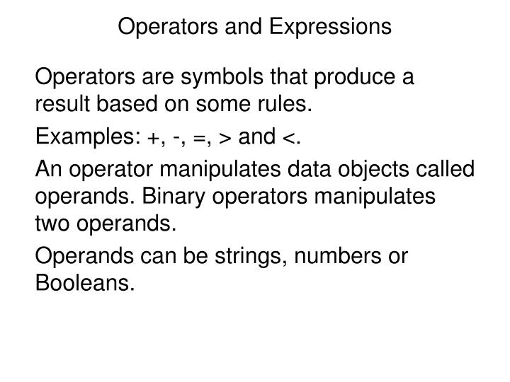 PPT - Operators and Expressions PowerPoint Presentation, free download ... PPT - Operators and Expressions PowerPoint Presentation, free download ...