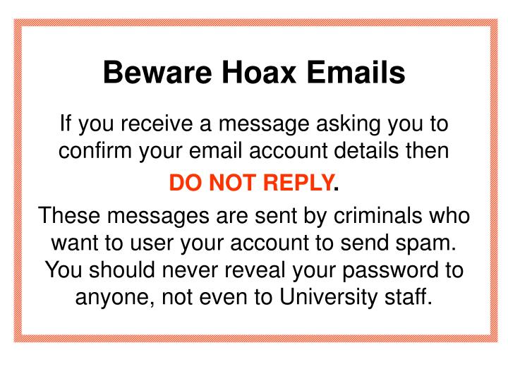 PPT - Beware Hoax Emails PowerPoint Presentation, free download - ID ...